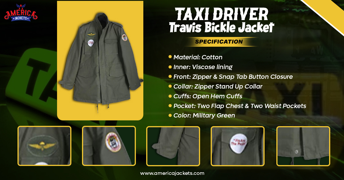 Buy Authentic Taxi Driver Travis Bickle Jacket Now!
