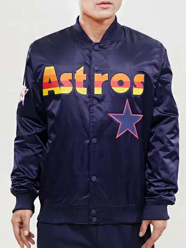 Astros Big Logo Satin Jacket - America Jackets