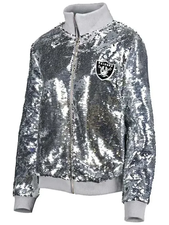 Las Vegas Raiders Silver Sequin Jacket - America Jackets