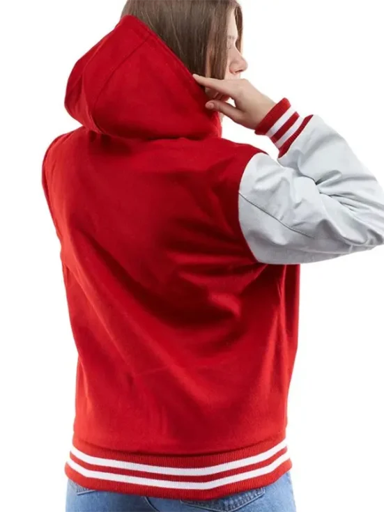 Red Varsity Bomber Jacket – Trendy Women’s Style