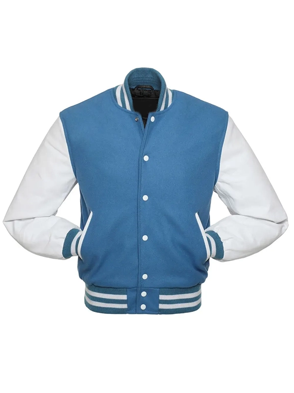 Buy Now Light Blue and White Varsity Jacket | America Jackets