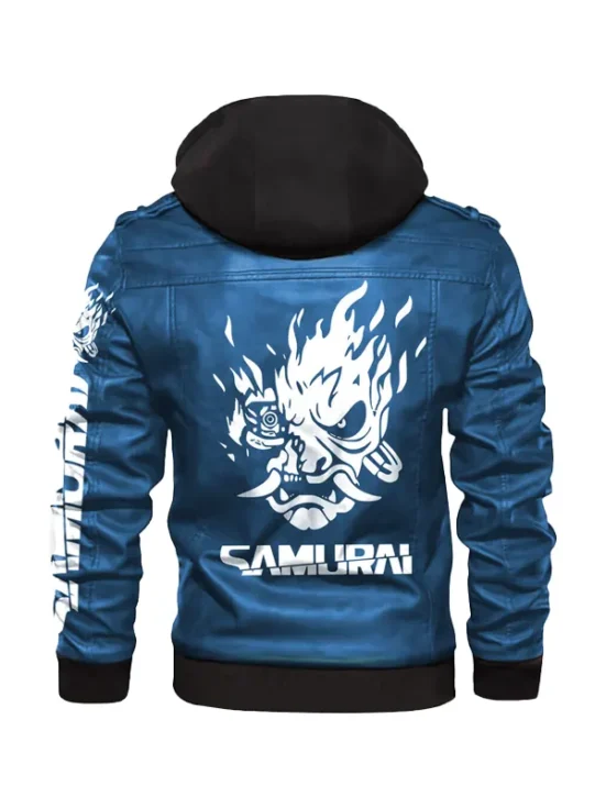 Bold Cyberpunk Blue Samurai Jacket - AMERICA JACKETS