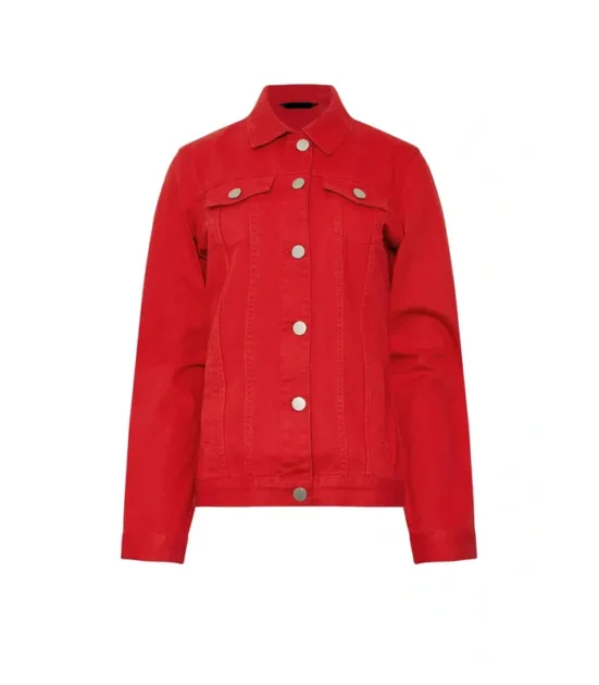 Red Denim Jean Jacket | Bold Street Style | AJ